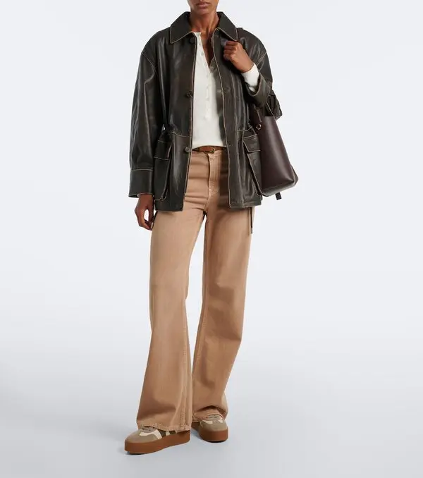 Hogan Leather Platform Sneakers With Suede Trim