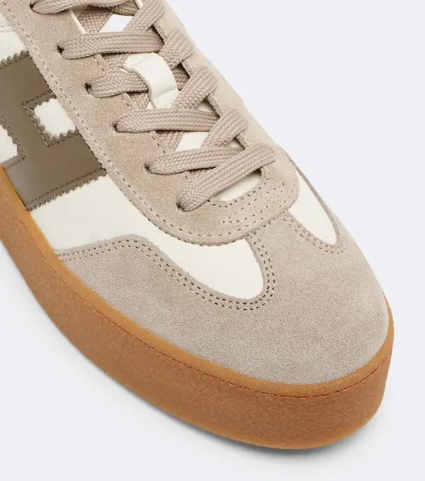 Hogan Cool Suede-trimmed Leather Platform Sneakers