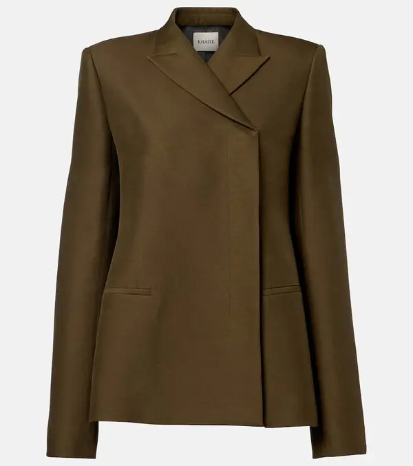 Khaite Silvannah Wool And Silk Cady Blazer - Green