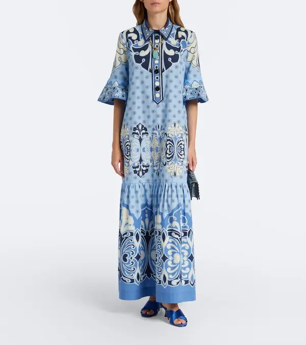 La DoubleJ Artemis Printed Cotton Maxi Dress