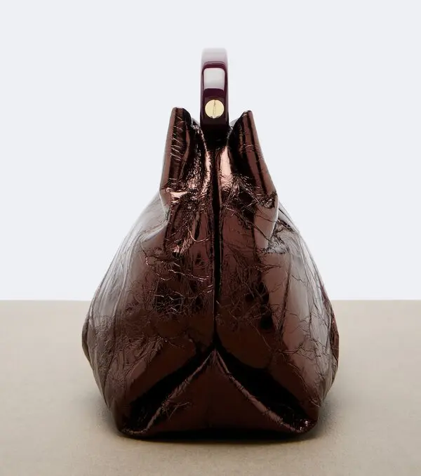 Dries Van Noten Metallic Leather Top-handle Bag