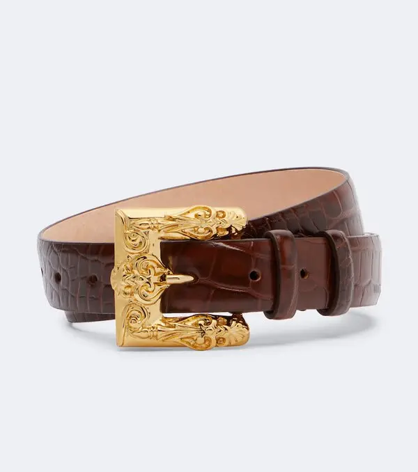 Magda Butrym Croc-effect Leather Belt - Brown