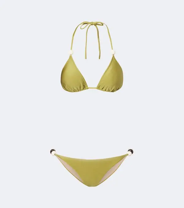 ADRIANA DEGREAS Beaded Bikini - Green