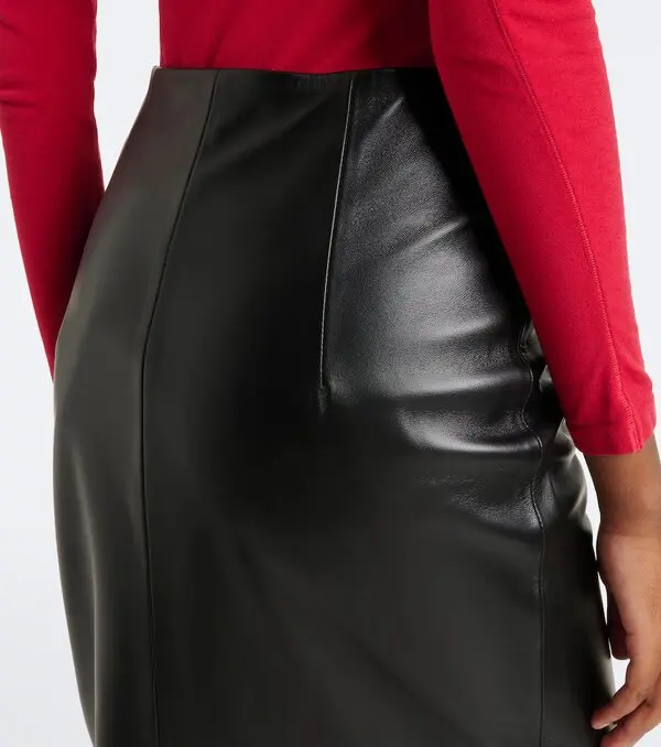 Loulou De Saison Inga Leather Midi Skirt