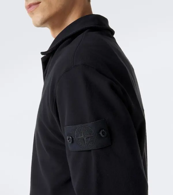 Stone Island Ghost Cotton Blend Jersey Polo Sweatshirt