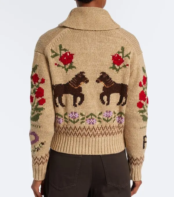Polo Ralph Lauren Intarsia Wool And Cotton Zip-up Cardigan