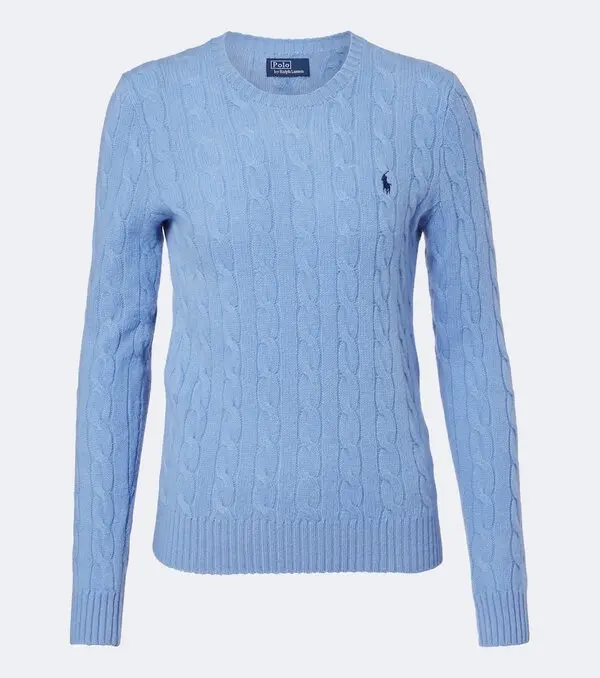 Polo Ralph Lauren Cable-knit Wool And Cashmere Sweater - Blue