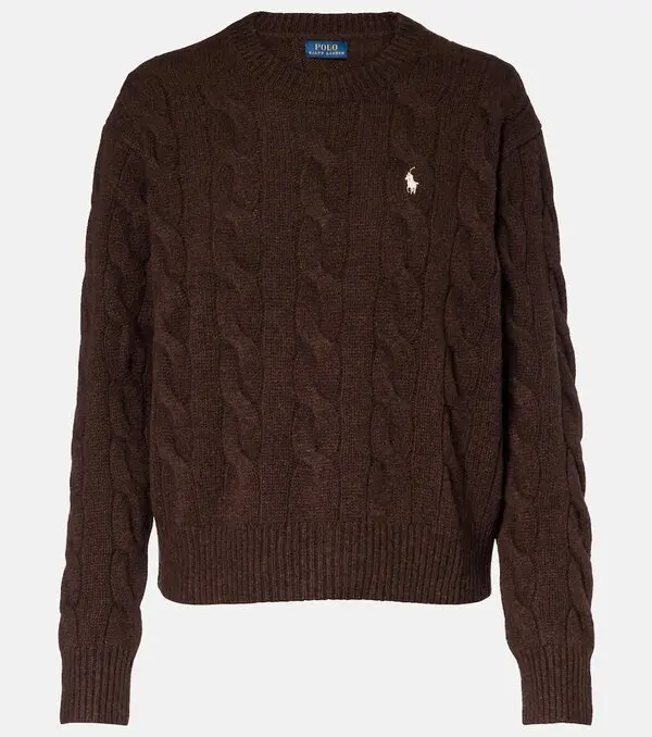 Polo Ralph Lauren Cable-knit Wool And Cashmere Sweater - Brown