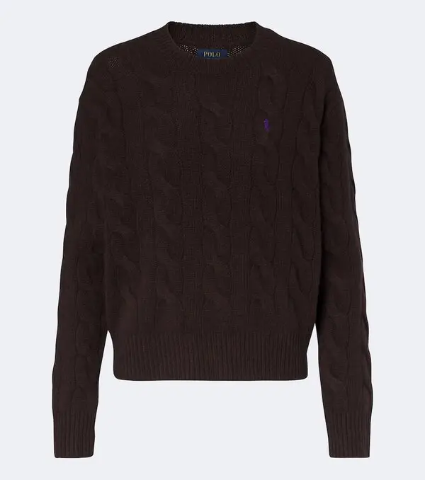 Polo Ralph Lauren Cable-knit Wool And Cashmere Sweater - Brown