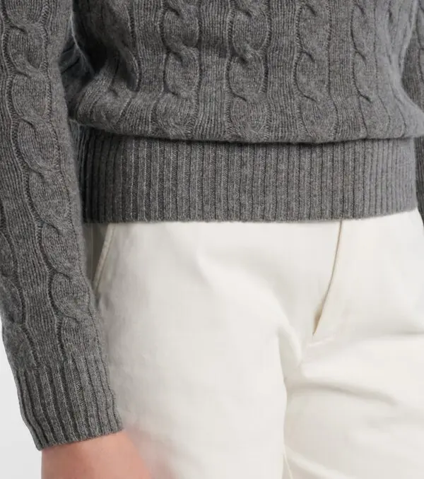 Polo Ralph Lauren Cable-knit Wool And Cashmere Sweater - Grey