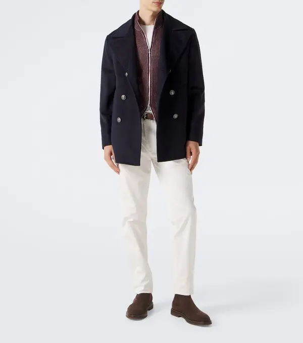 Brunello Cucinelli Virgin Wool Peacoat