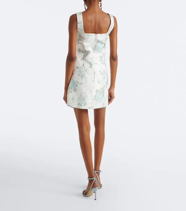 MARKARIAN Floral Lamé Brocade Mini Dress