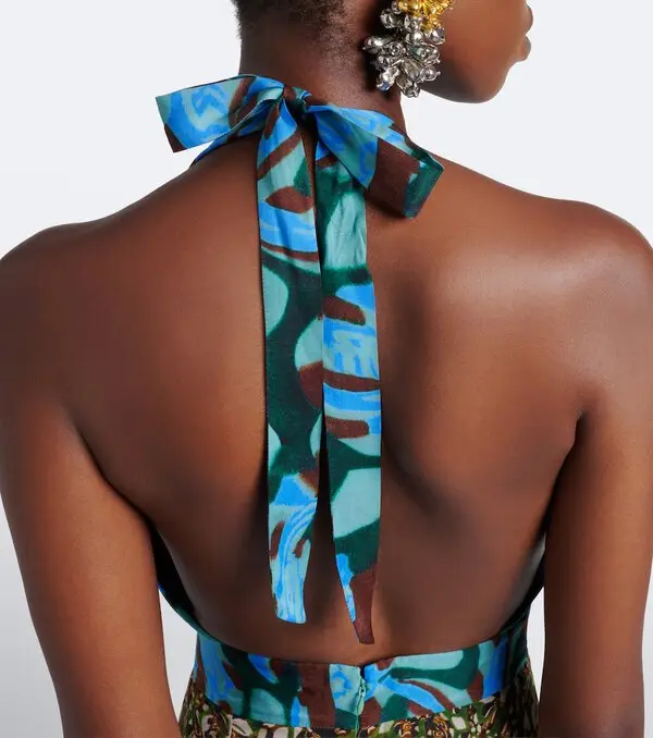 Dries Van Noten Printed Halterneck Midi Dress - Multicoloured
