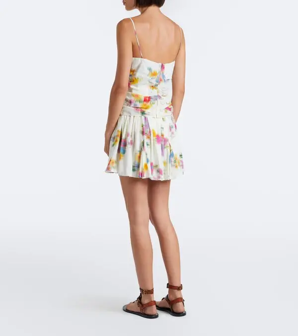 MARANT ETOILE Pleated Printed Miniskirt