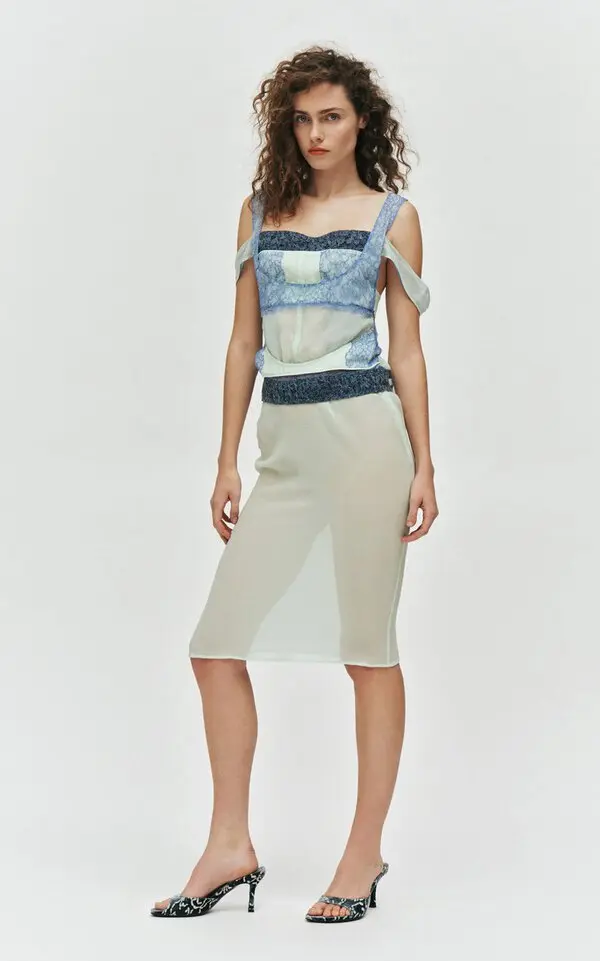 Christopher Esber Cleo Utility Suspended Laced Cotton-silk Top