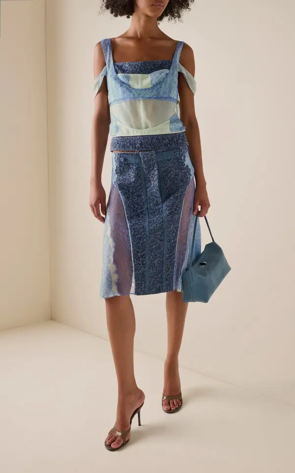 Christopher Esber Cleo Utility Suspended Laced Cotton-silk Top