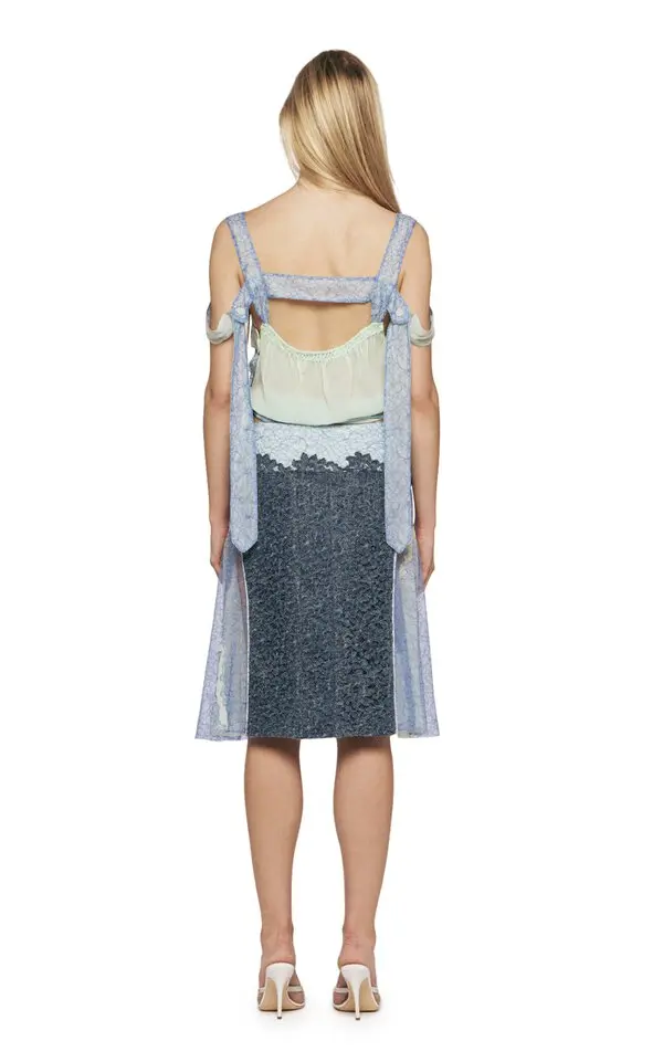 Christopher Esber Cleo Utility Suspended Laced Cotton-silk Top