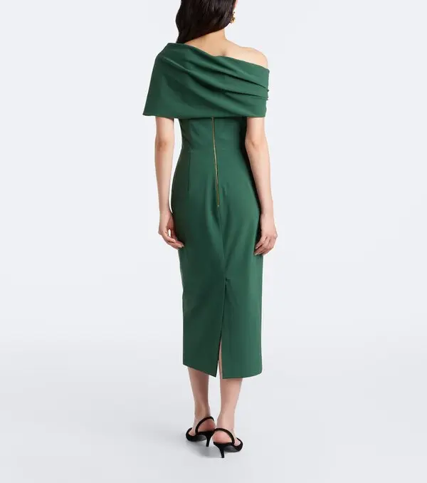 Carolina Herrera Off-shoulder Cocktail Dress In Racing - Green