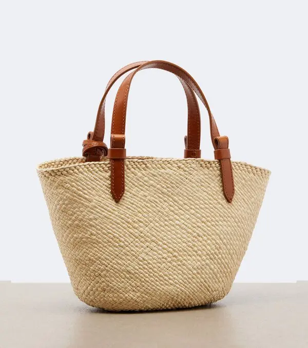 AQUAZZURA Tropical Mini Raffia Tote Bag