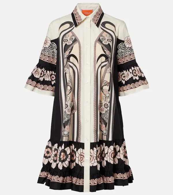 La DoubleJ Choux Printed Cotton Poplin Shirt Dress - Multicoloured