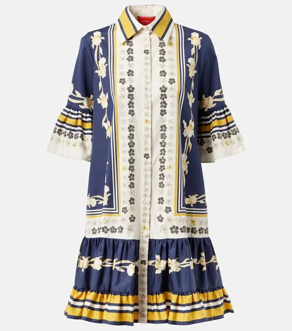 La DoubleJ Choux Printed Cotton Poplin Shirt Dress - Multicoloured