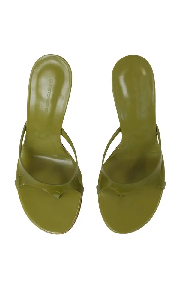 Christopher Esber Alocasia Patent Heel - Green