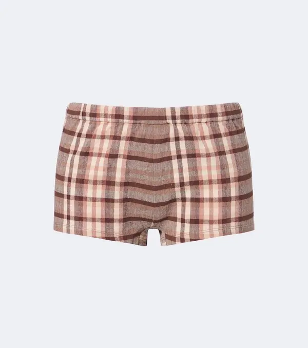 Staud Nilo Checked Linen-blend Shorts - Pink