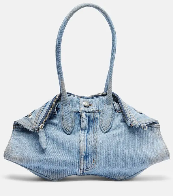 Alexander McQueen Manta Medium Shoulder Bag - Blue