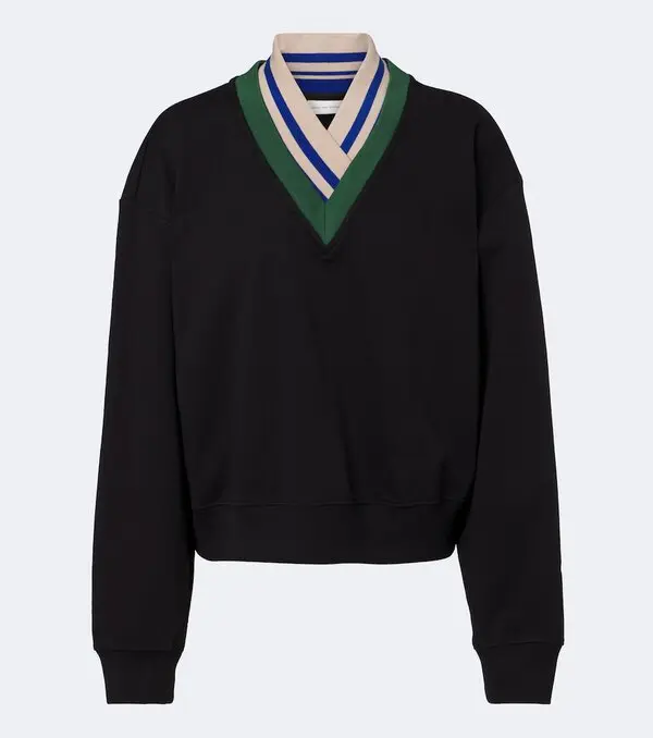 Dries Van Noten Cotton Jersey Sweatshirt - Black