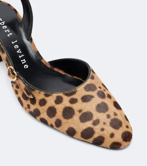HERBERT LEVINE Calf Hair Slingback Pumps
