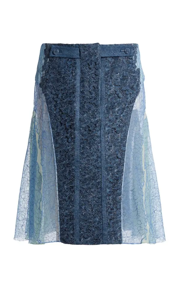 Christopher Esber Cleo Utility Silk Midi Skirt - Light Blue