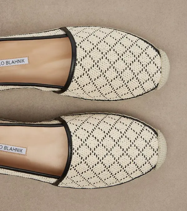 Manolo Blahnik Raffia-effect Espadrilles