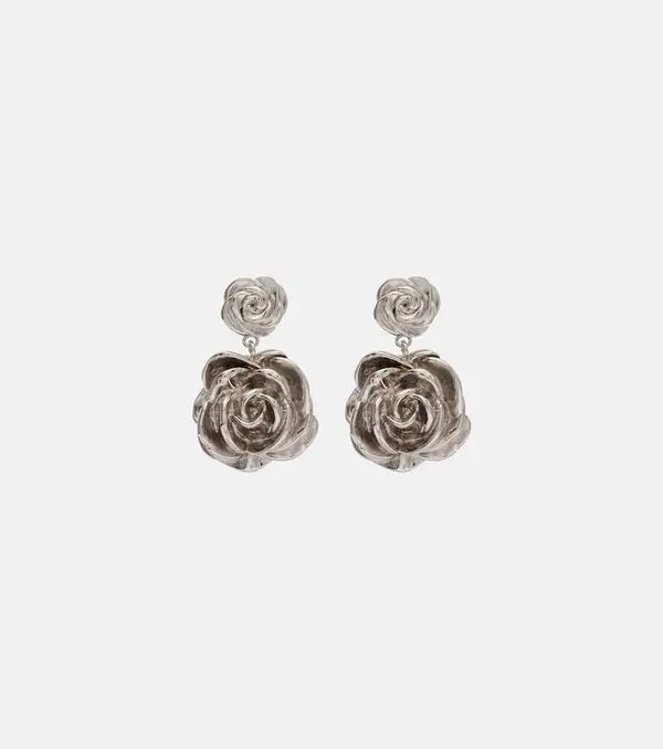 Magda Butrym Sculptural Rose Earrings - Silver
