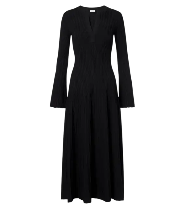 Simkhai Genna Ribbed-knit Midi Dress - Black
