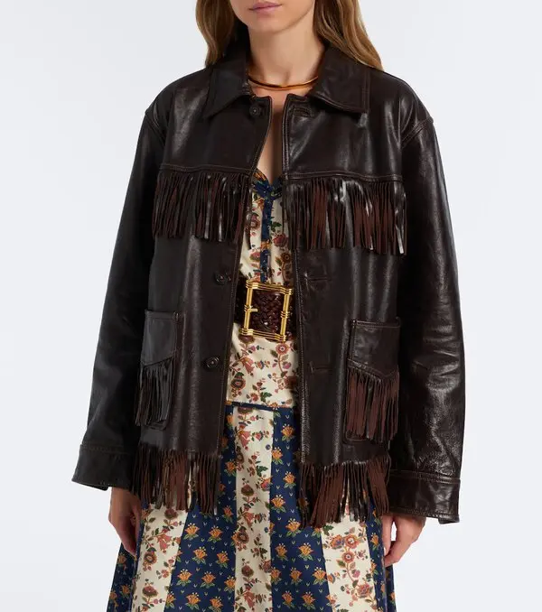 Polo Ralph Lauren Fringed Leather Jacket
