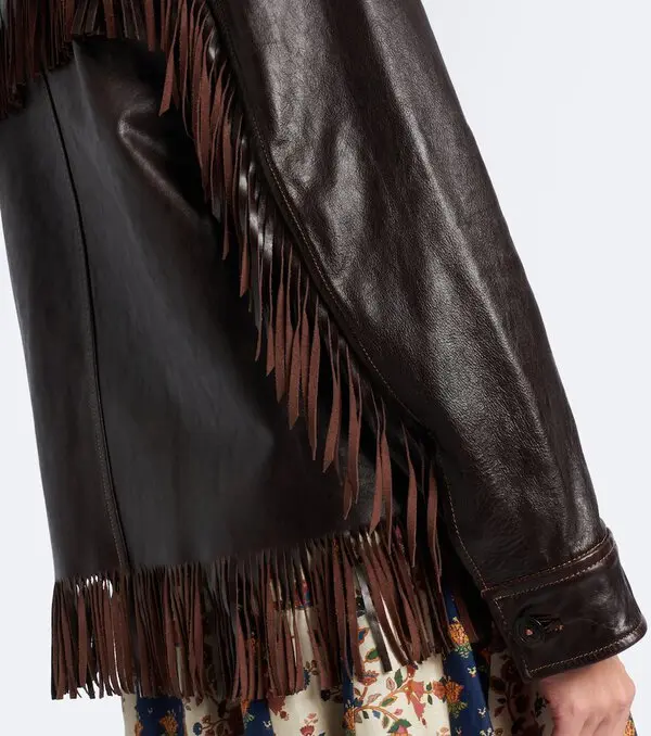 Polo Ralph Lauren Fringed Leather Jacket