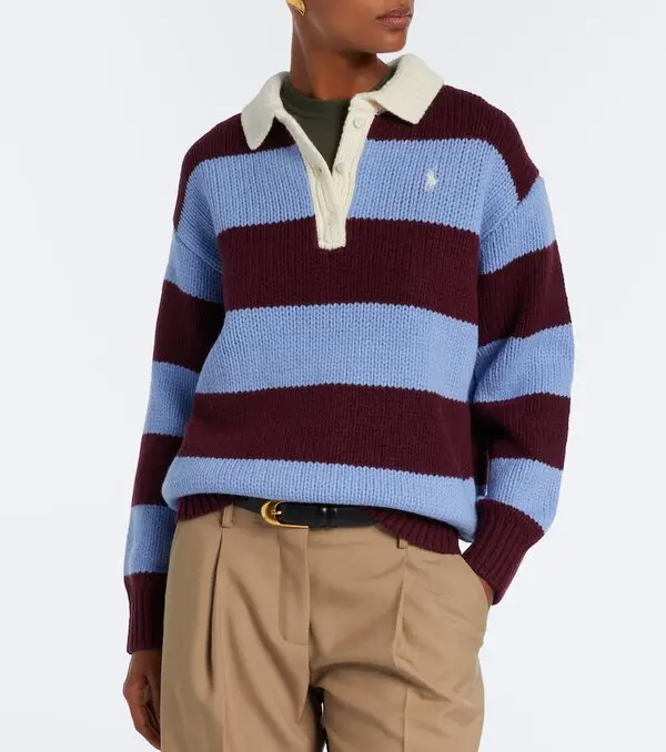 Polo Ralph Lauren Striped Wool-blend Polo Sweater