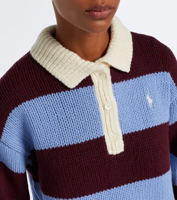 Polo Ralph Lauren Striped Wool-blend Polo Sweater
