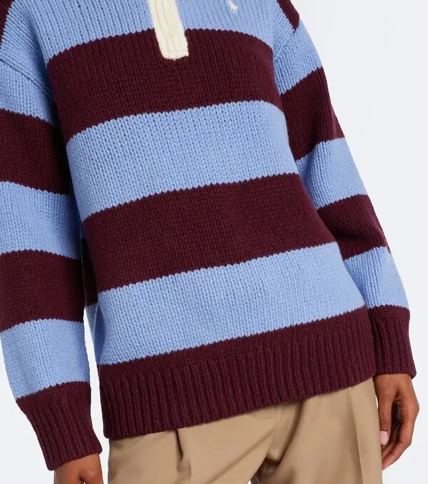 Polo Ralph Lauren Striped Wool-blend Polo Sweater