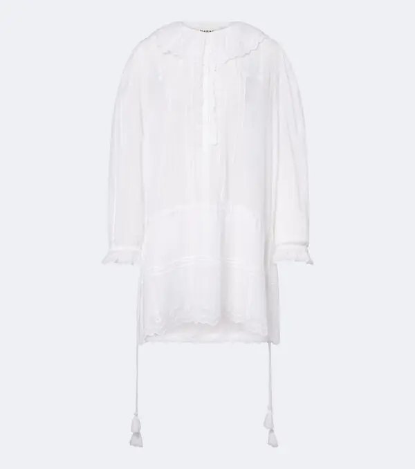 MARANT ETOILE Lenora Embroidered Cotton Voile Minidress