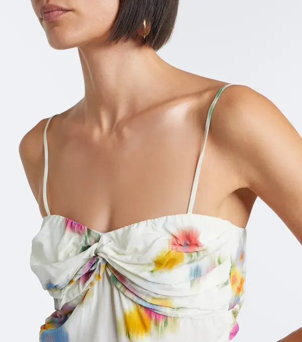 MARANT ETOILE Floral Gathered Satin Top
