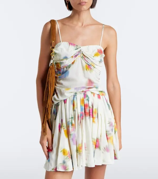 MARANT ETOILE Gathered Floral Satin Top