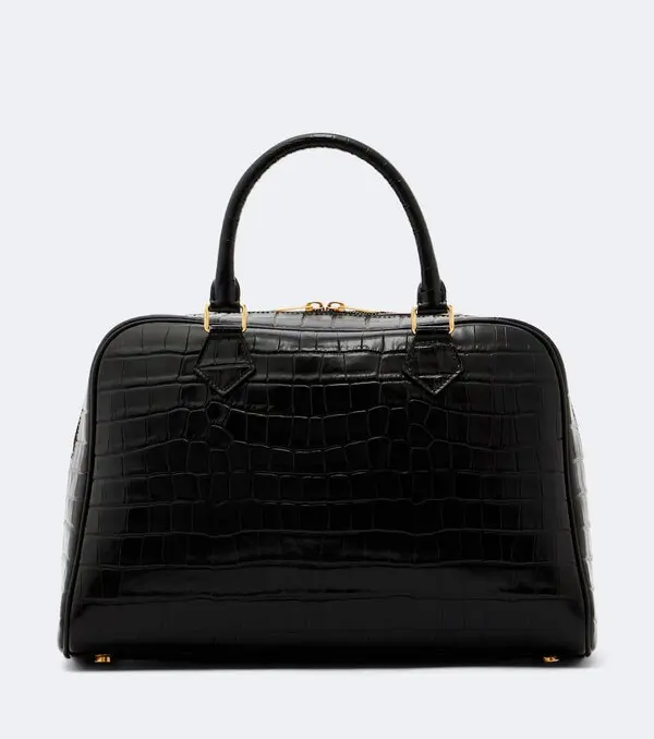 NILI LOTAN Jaclyn Leather Bowling Bag - Black