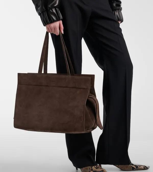 Khaite Crosby Suede Tote Bag - Brown