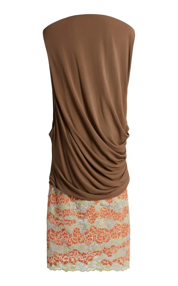 Christopher Esber Interlocked Lace Draped Muscle Tank Cotton-blend Midi Dress