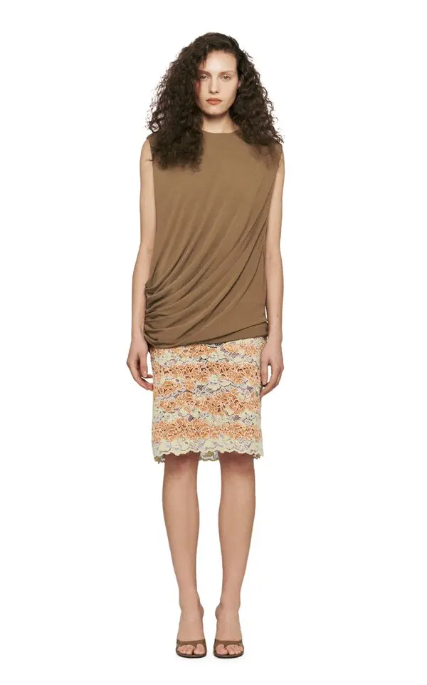 Christopher Esber Interlocked Lace Draped Muscle Tank Cotton-blend Midi Dress