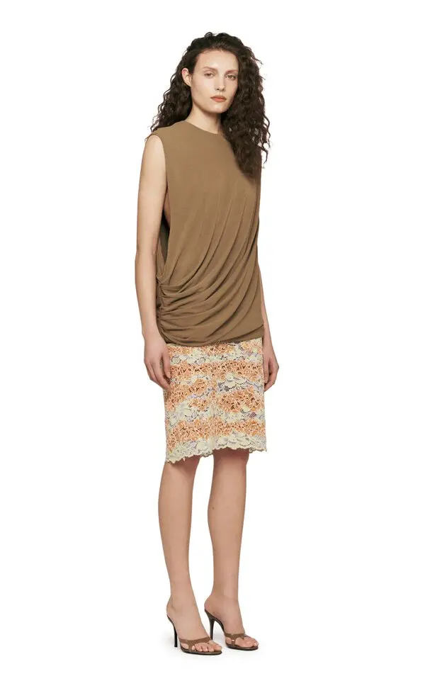 Christopher Esber Interlocked Lace Draped Muscle Tank Cotton-blend Midi Dress