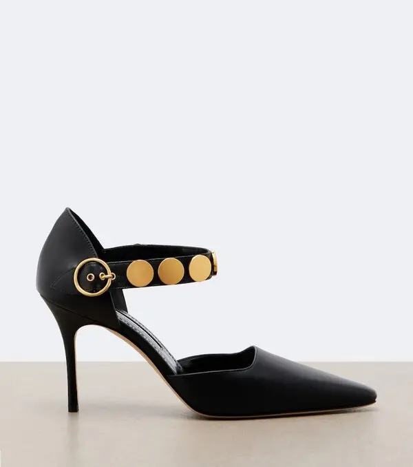 Manolo Blahnik Studded Leather Pumps