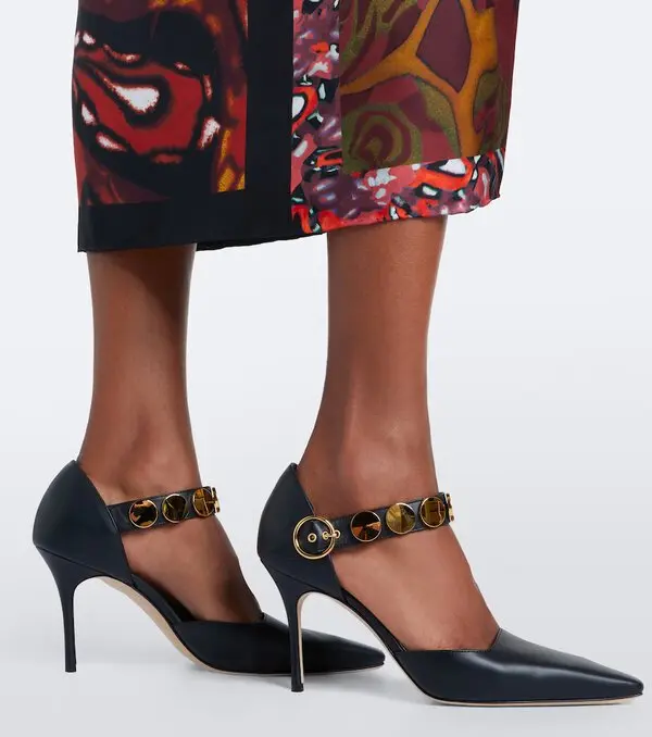 Manolo Blahnik Studded Leather Pumps