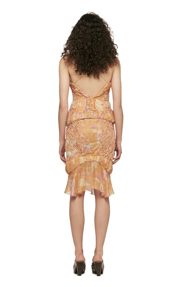 Christopher Esber Siower Linen-silk Midi Skirt
